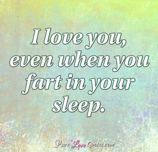 I Love You Even When You Fart In Your Sleep Purelovequotes