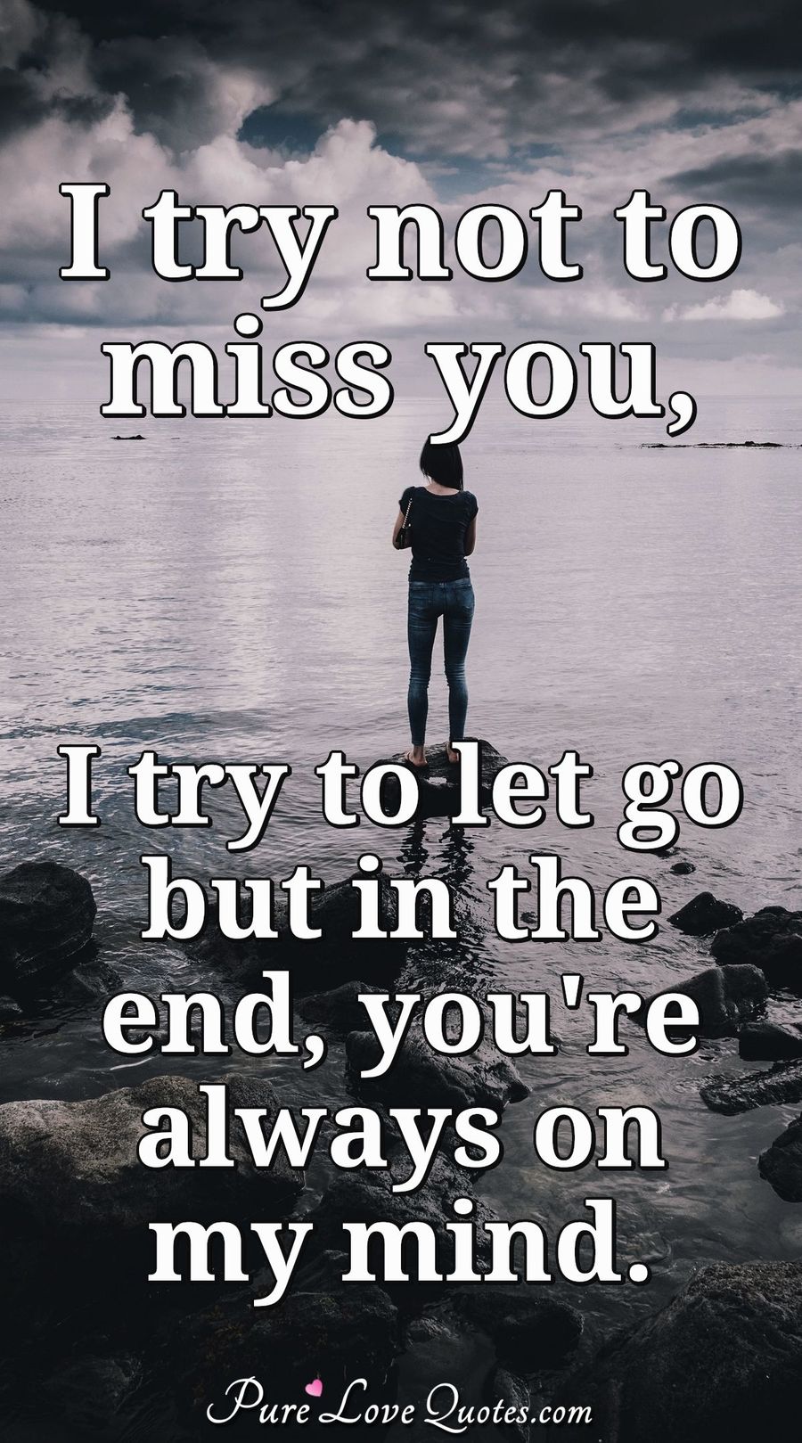 I try to not to miss you , I try to let go but in the end you're always ...
