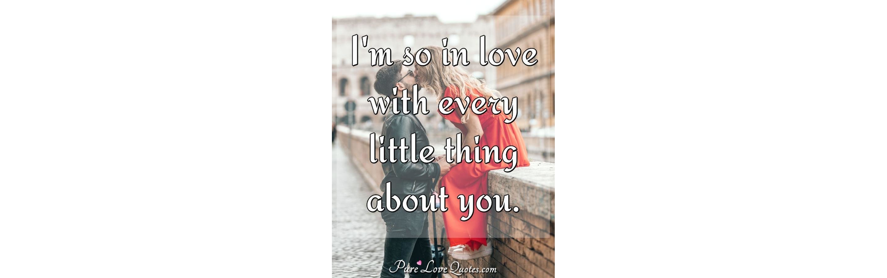 I'm so in love with every little thing about you. | PureLoveQuotes